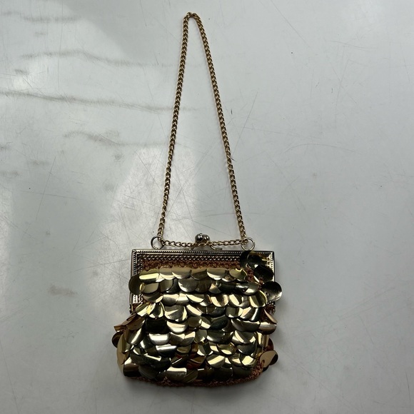 Bags | Vintage Gold Sequin Chain Link Purse L518 | Poshmark